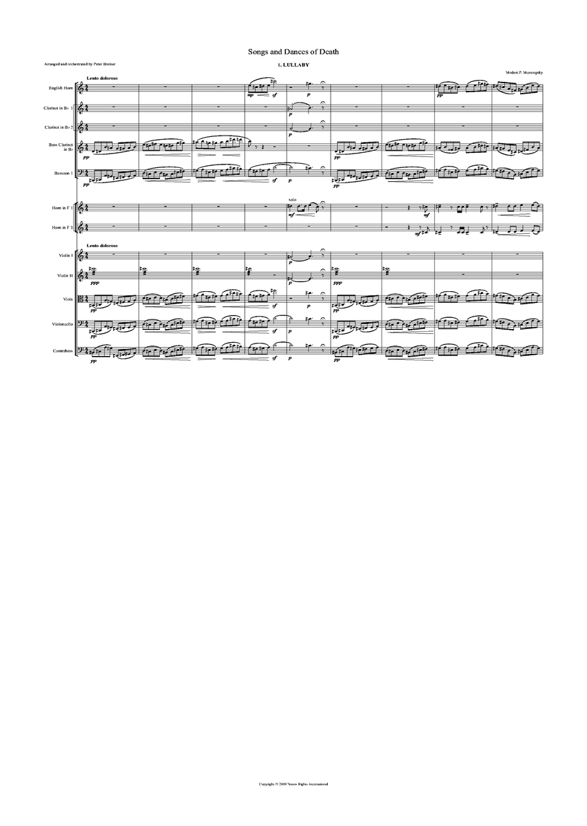 Modest Mussorgsky: Songs and Dances of Death – for orchestra