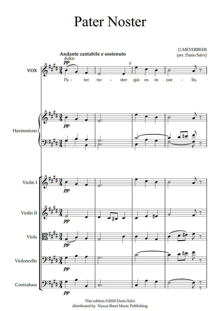 Meyerbeer: Pater Noster - arranged by Dario Salvi