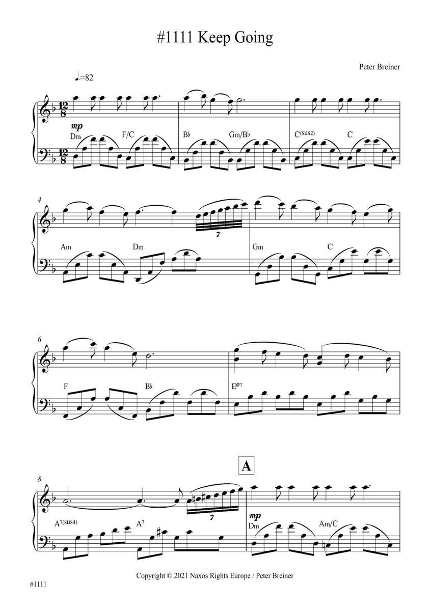 Peter Breiner: Keep going - Piano Sheet Music